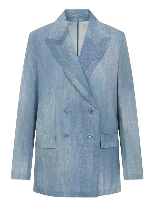 Ermanno Scervino Long-sleeved Double-breasted Jacket - Blue