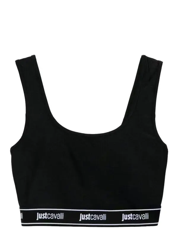 Just Cavalli Logo Band Top - Black