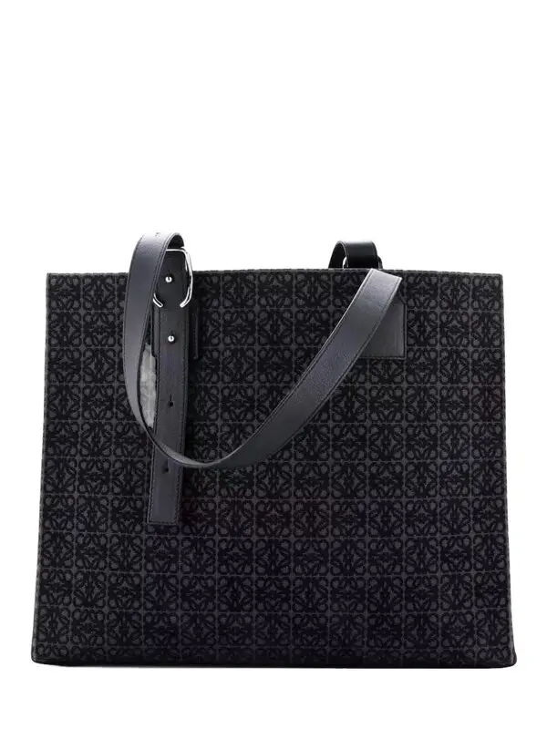 Loewe Buckle Handle Anagram Jacquard Horizontal Tote Bag - Black