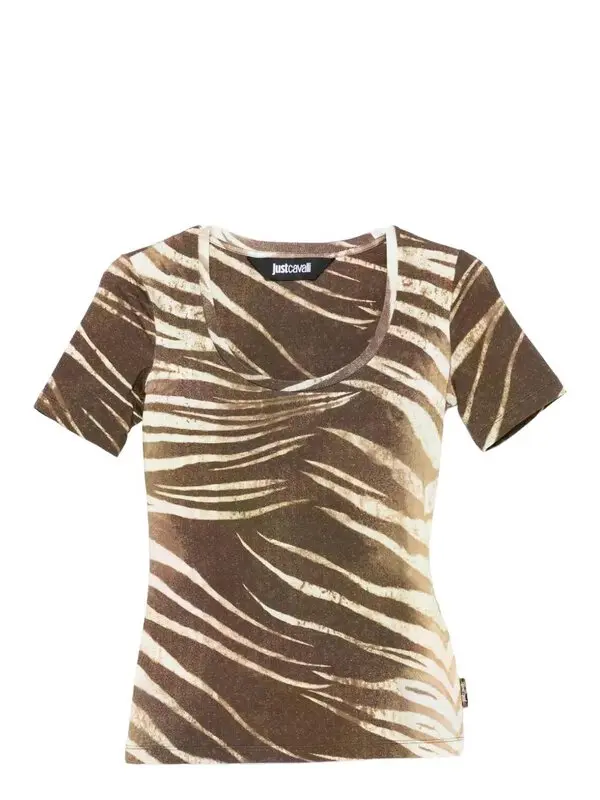 Just Cavalli Printed Short-sleeve Top - Brown