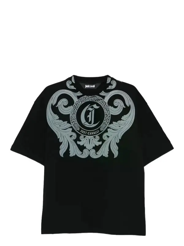 Just Cavalli Graphic Print T-shirt - Black