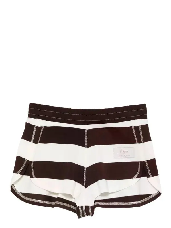 ALYSI Striped Shorts - Brown