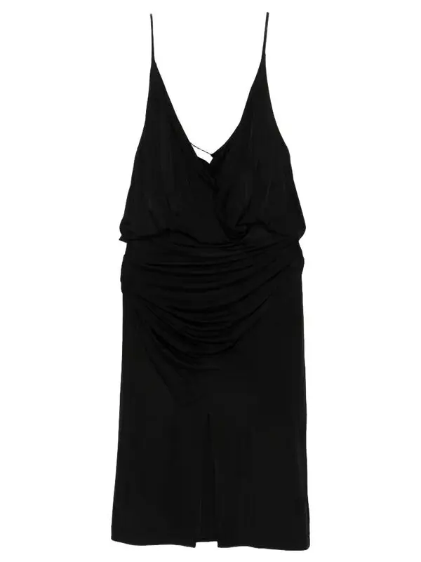 IRO PARIS Helya Split V-neck Midi Dress - Black