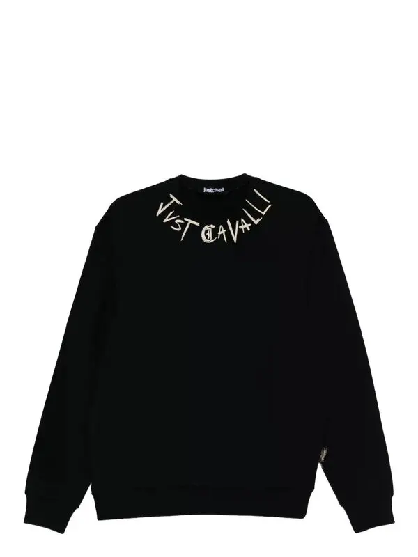 Just Cavalli Logo Crew Neck Jumper - Black