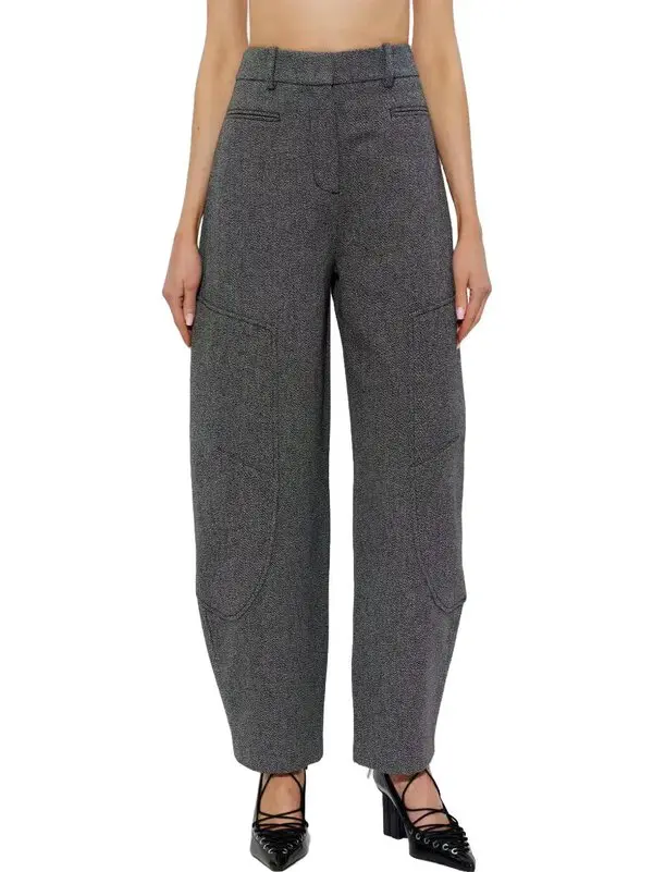 GANNI Paneled Trousers - Grey
