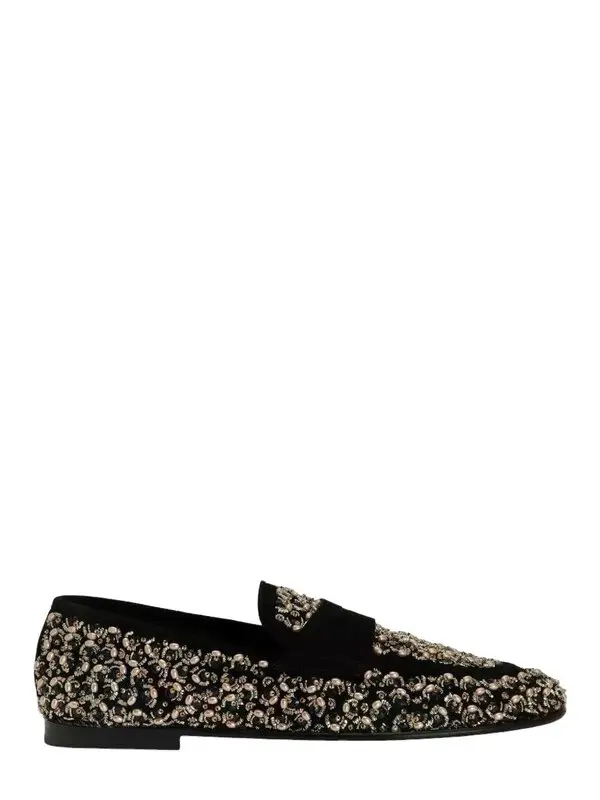 Dolce & Gabbana Embellished Band Slippers - Black