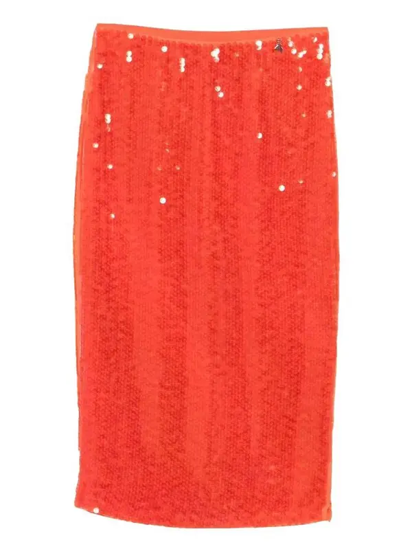 Patrizia Pepe Sequin-embellished Midi Skirt - Orange