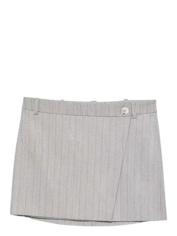Patrizia Pepe Striped Mini Skirt - Grey