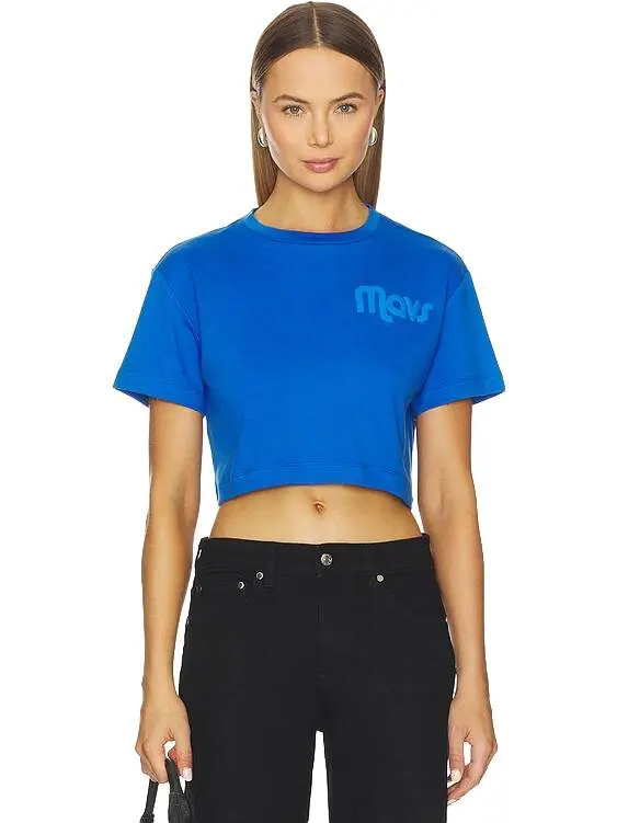 Terez X Mavericks Tonal Crop Logo Tee - Blue