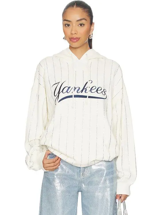 Terez X Yankees Gem Pinstripe Hoodie - White
