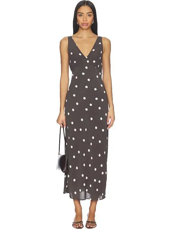FAVORITE DAUGHTER The Anyday Anytime Dress - Espresso Polka Dot