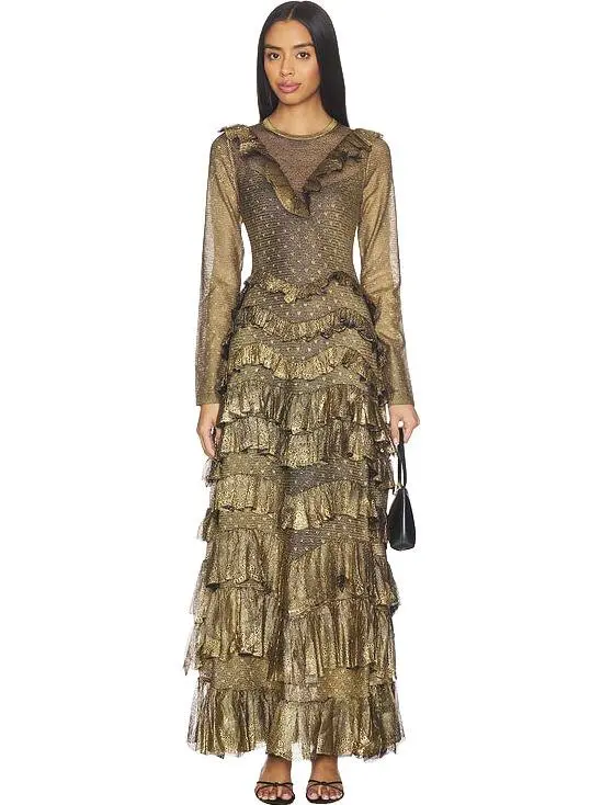 Ulla Johnson Calliope Dress - Gold Foil