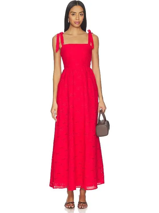 Beach Riot Charlotte Maxi Dress - Cherry Eyelet