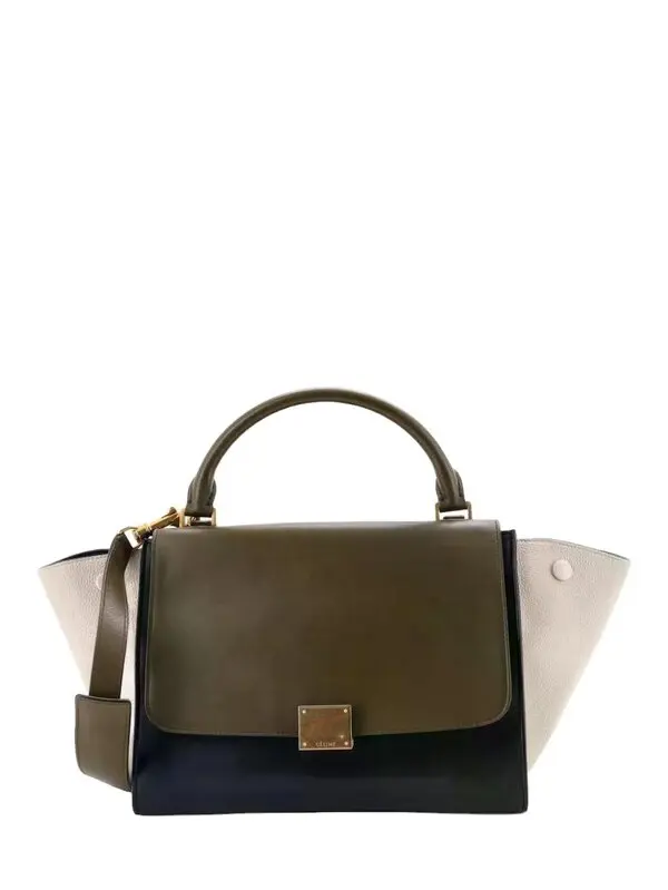 Celine Tricolor Trapeze Small Satchel - Black