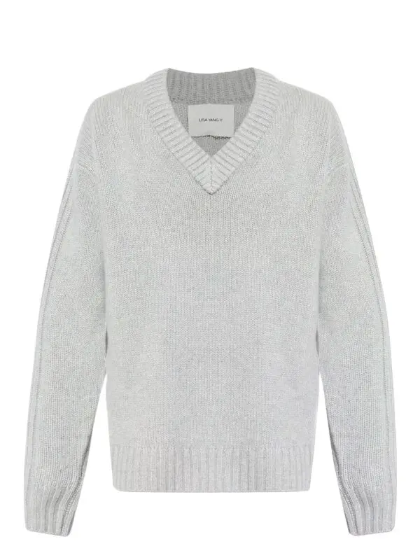 LISA YANG Dan V-neck Knitted Sweater - Grey