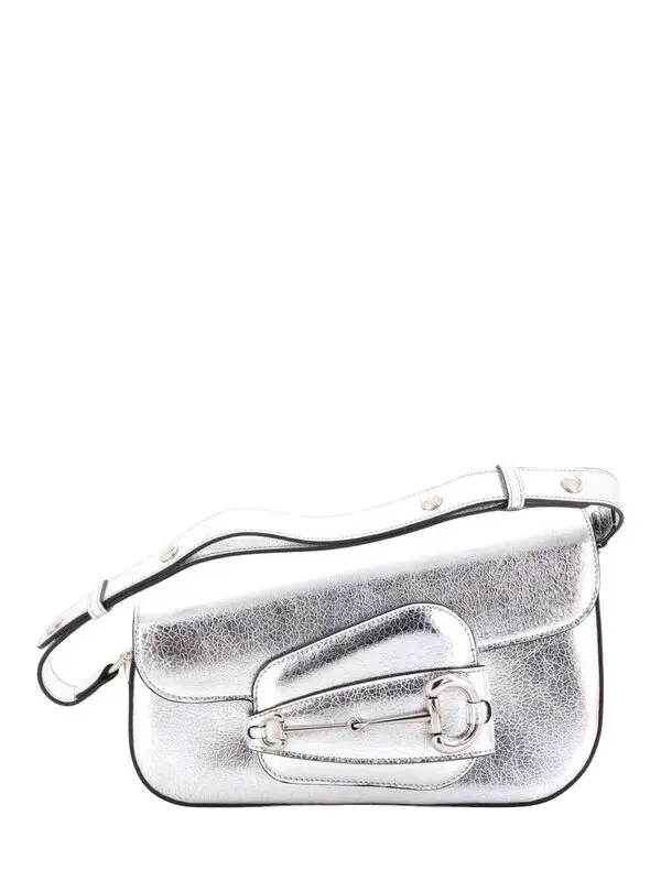 Gucci Horsebit 1955 Asymmetric Small Shoulder Bag - Metallic