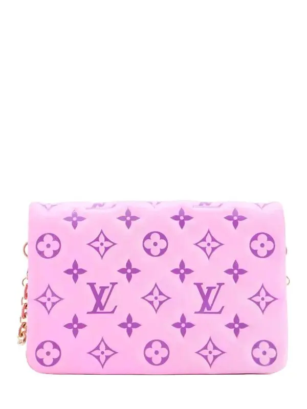 LOUIS VUITTON Coussin Pochette Monogram Embossed Lambskin Crossbody Bag - Pink