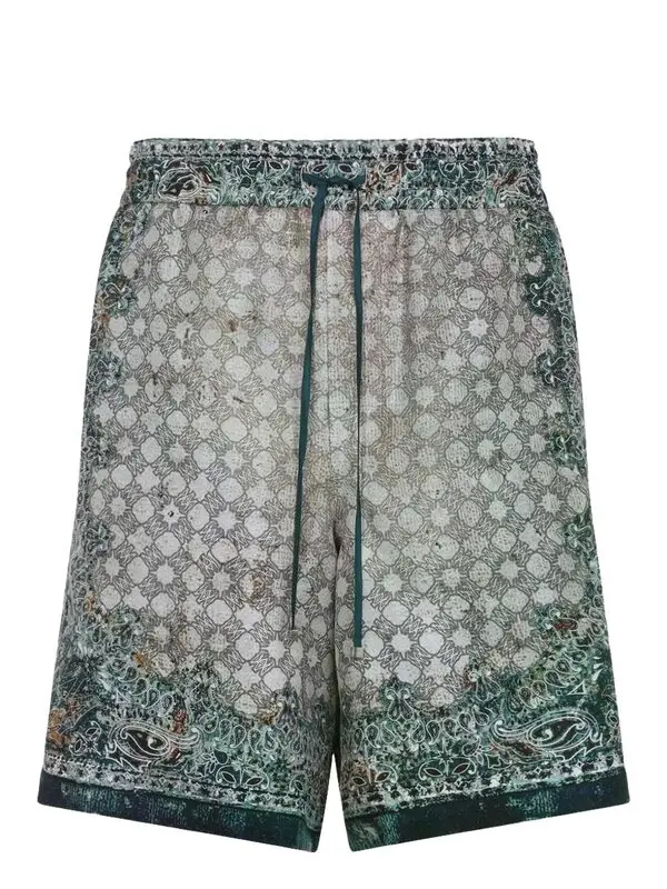 Amiri Paisley Print Drawstring Shorts - Grey