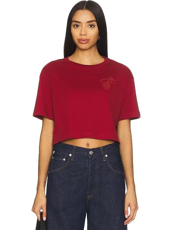Terez X Miami Tonal Crop Logo Tee - Red