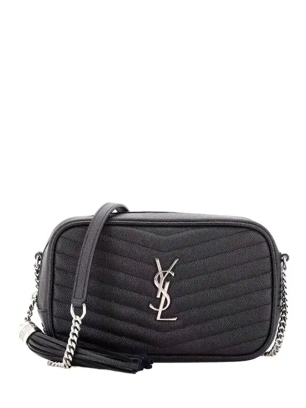 Saint Laurent Loulou Matelassé Chevron Leather Mini Crossbody Bag - Black