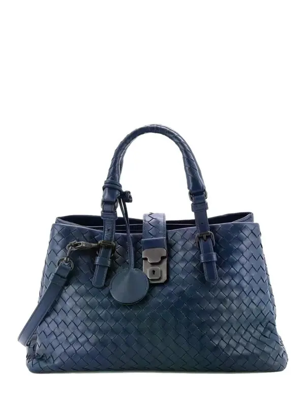 Bottega Veneta Roma Intrecciato Nappa Small Tote Bag - Blue
