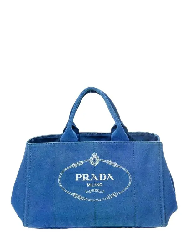 Prada Canapa Large Tote Bag - Blue