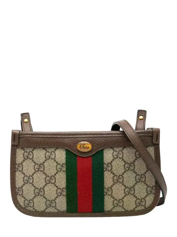 Gucci Gg Supreme Ophidia Crossbody Bag - Brown