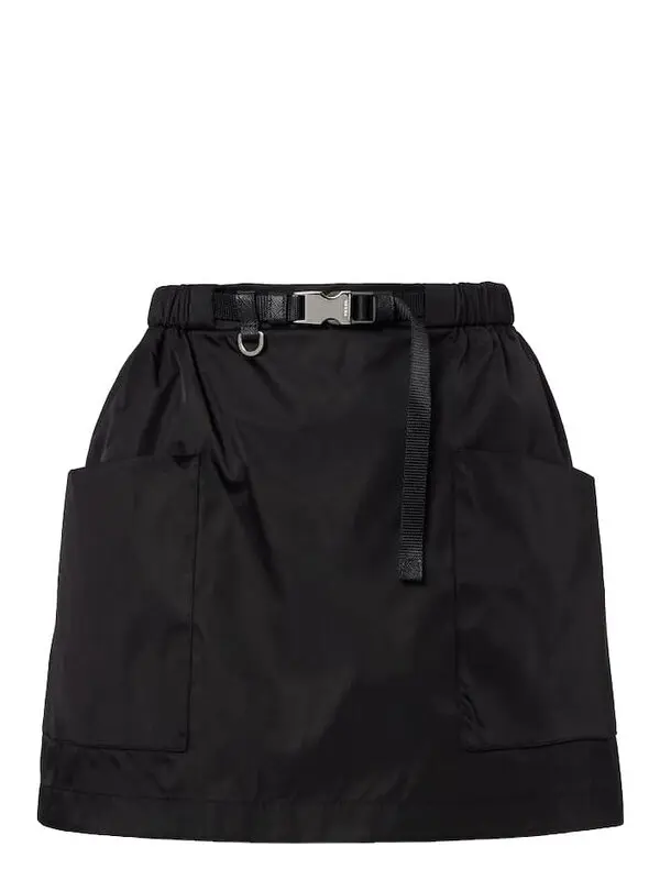 Prada Re-nylon Belted Miniskirt - Black