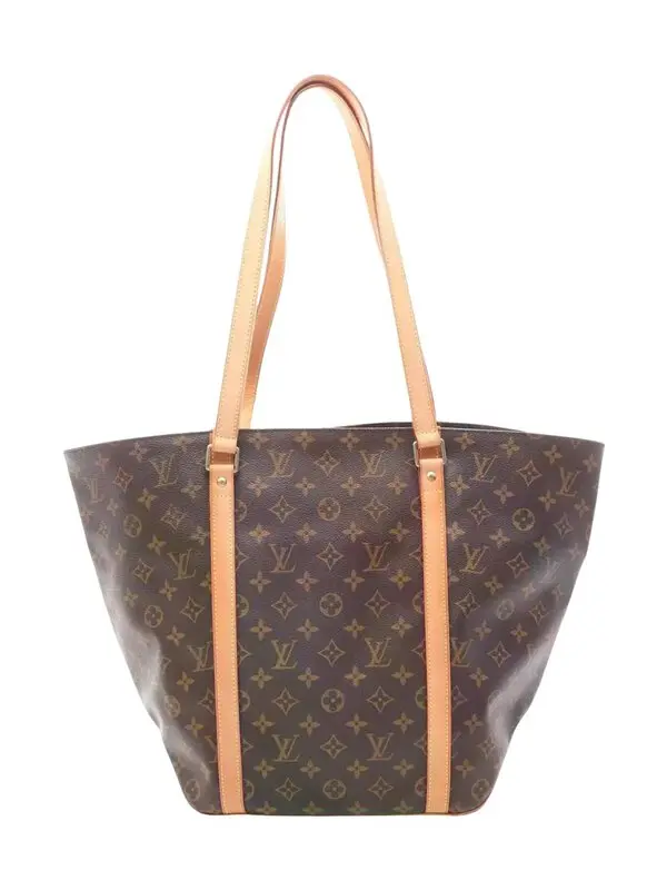 LOUIS VUITTON 2001 Monogram Sac Shopping Tote Bag - Brown