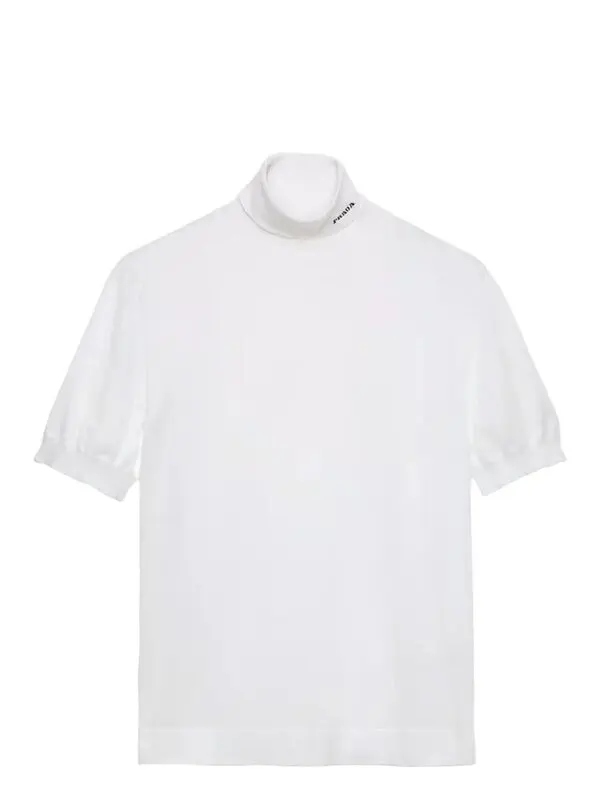 Prada Short-sleeve Turtleneck Sweater - White