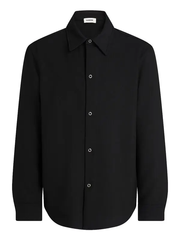 Sandro Crepe Shirt - Black