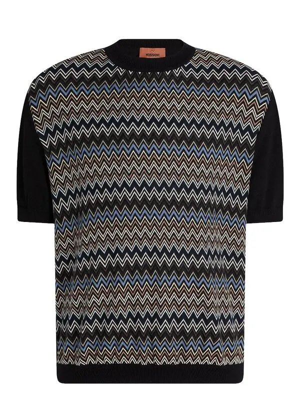 Missoni Crochetknit Cotton Tshirt - Black