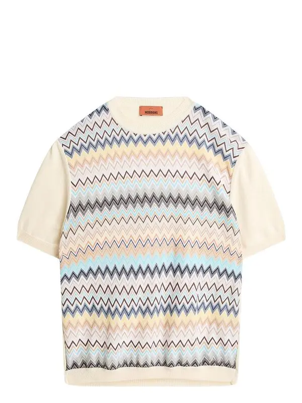 Missoni Crochetknit Cotton Tshirt - Ivory