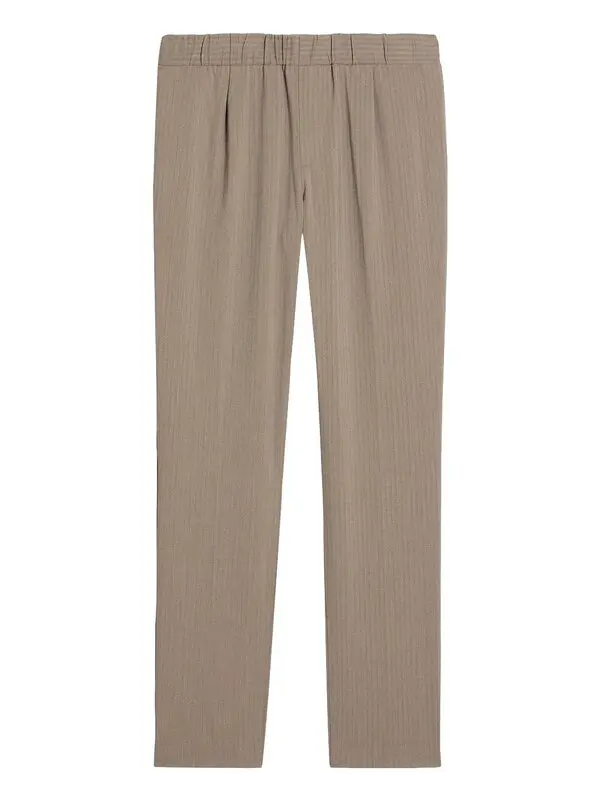 Paige Snider Tapered Herringbone Pants - Mushroom