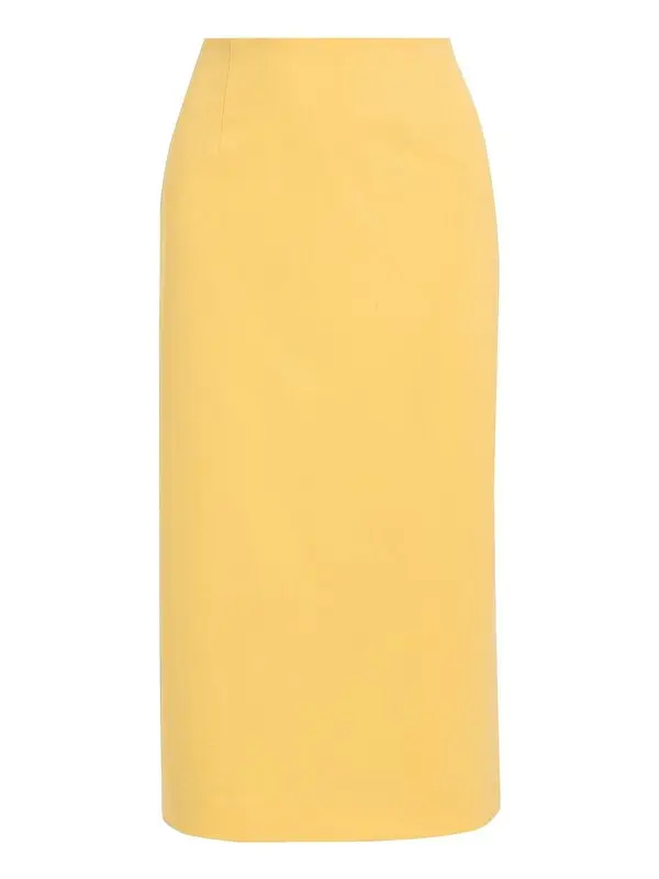 Carolina Herrera Wool-blend Twill Midi Pencil Skirt - Yellow