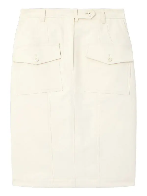 TOM FORD Cotton-blend Twill Skirt - Cream