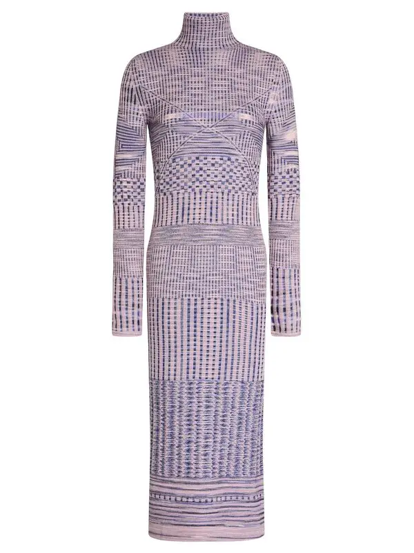 Missoni Wool Turtleneck Midi Dress - Lilac