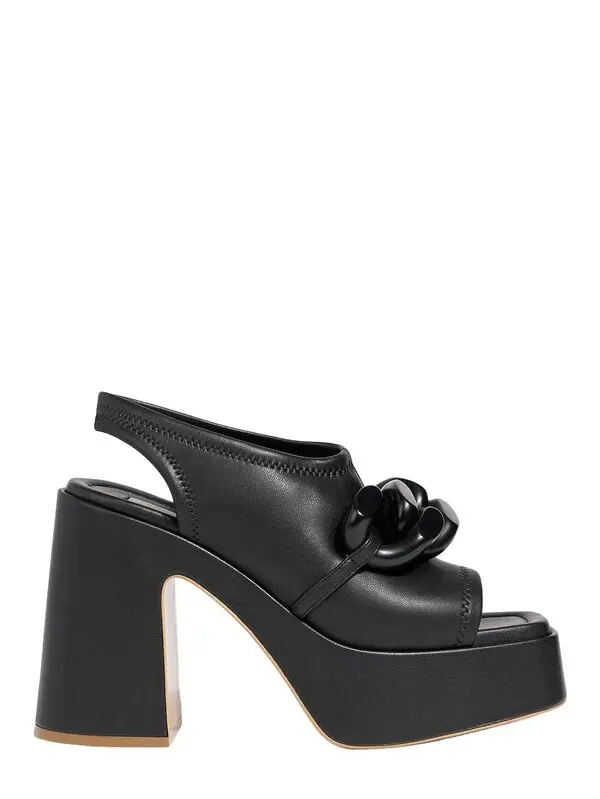 Stella McCartney Skyla Chain-embellished Platform Slingback Sandals - Black