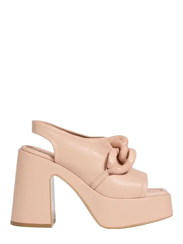 Stella McCartney Skyla Chain-embellished Platform Slingback Sandals - Blush
