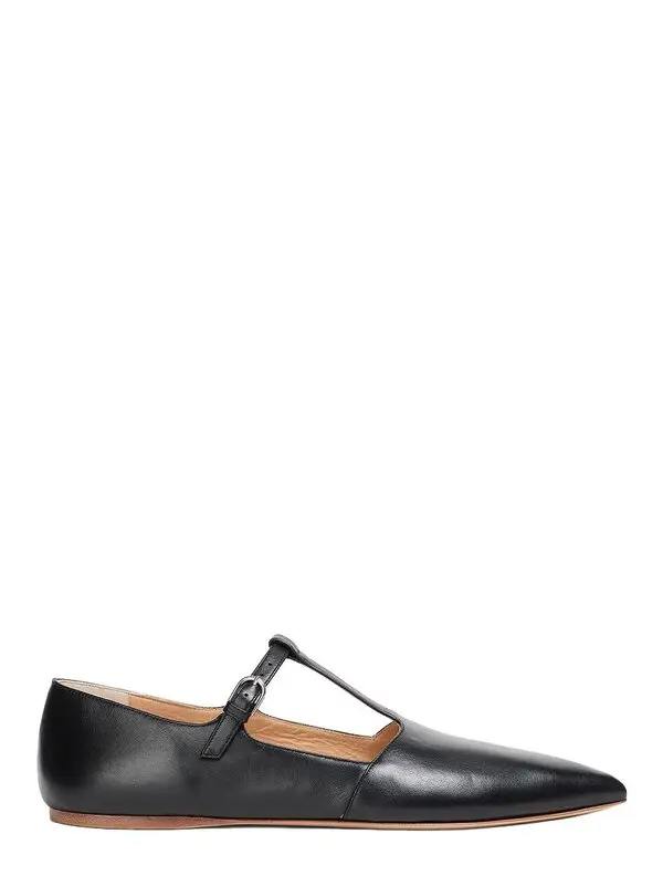 Gabriela Hearst Lola Leather Mary Jane Flats - Black