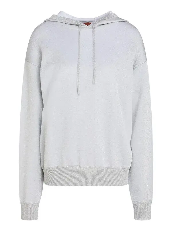 Missoni Metallic Knitted Hoodie - Silver