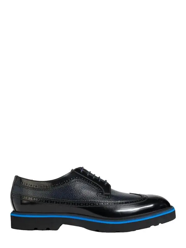 Paul Smith Smooth And Pebbled Leather Oxford Brogues - Black