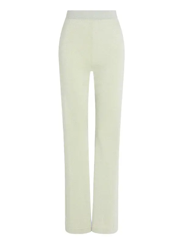 Missoni Metallic Knit Flared Pants - Light Green
