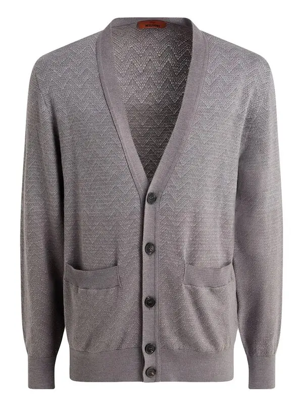 Missoni Cotton And Wool-blend Cardigan - Gray