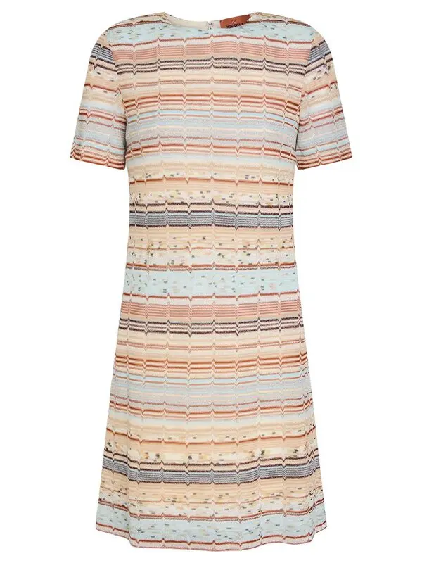 Missoni Metallic Crochet-knit Mini Dress - Neutral