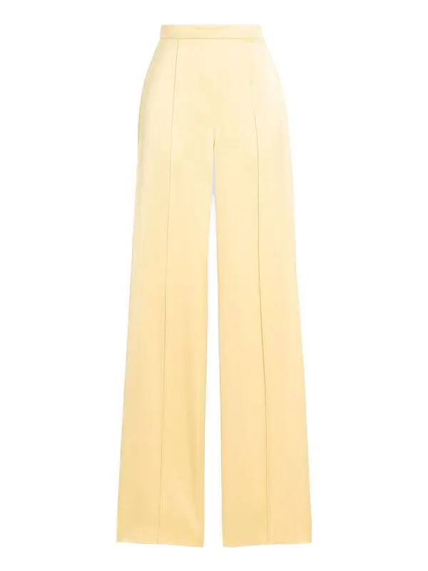 Another Tomorrow Satin Straight-leg Pants - Pastel Yellow