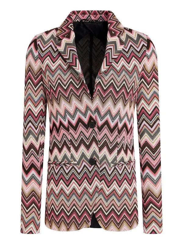 Missoni Crochet-knit Cotton-blend Blazer - Pink