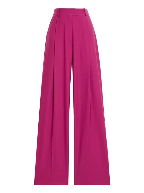 Another Tomorrow Wool-blend Wide-leg Trousers - Magenta