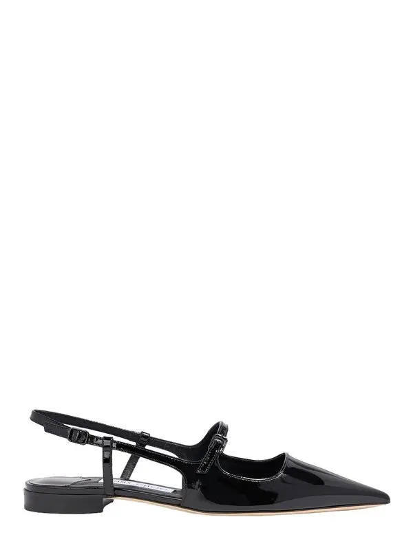 JIMMY CHOO Didi Patent Leather Point-toe Flats - Black