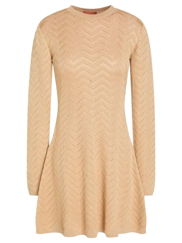 Missoni Crochet-knit Cotton-blend Mini Dress - Sand